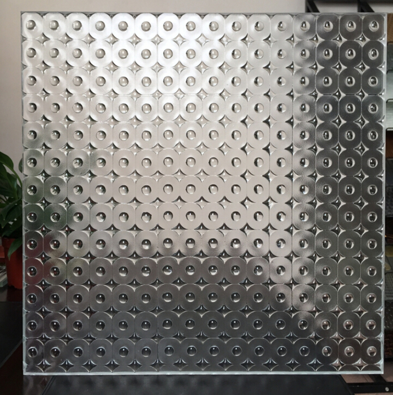 Golden Circle Debossing Patterns Hot Melt Glass
